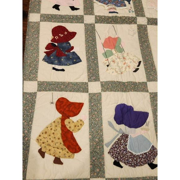 Handmade | Bedding | Vintage Handstitched Patchwork Sun Bonnet Sue By Betty Alderman Quilt ...